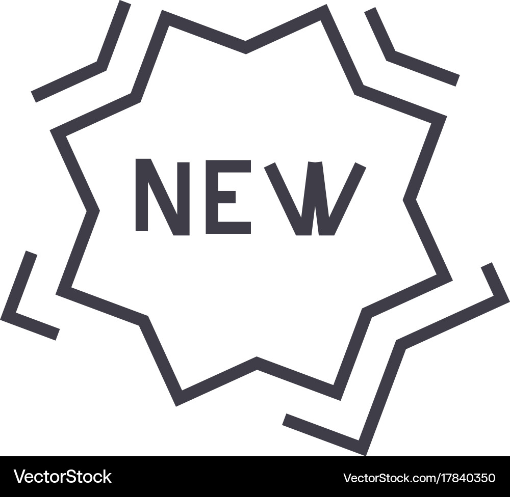 New sticker line icon sign Royalty Free Vector Image