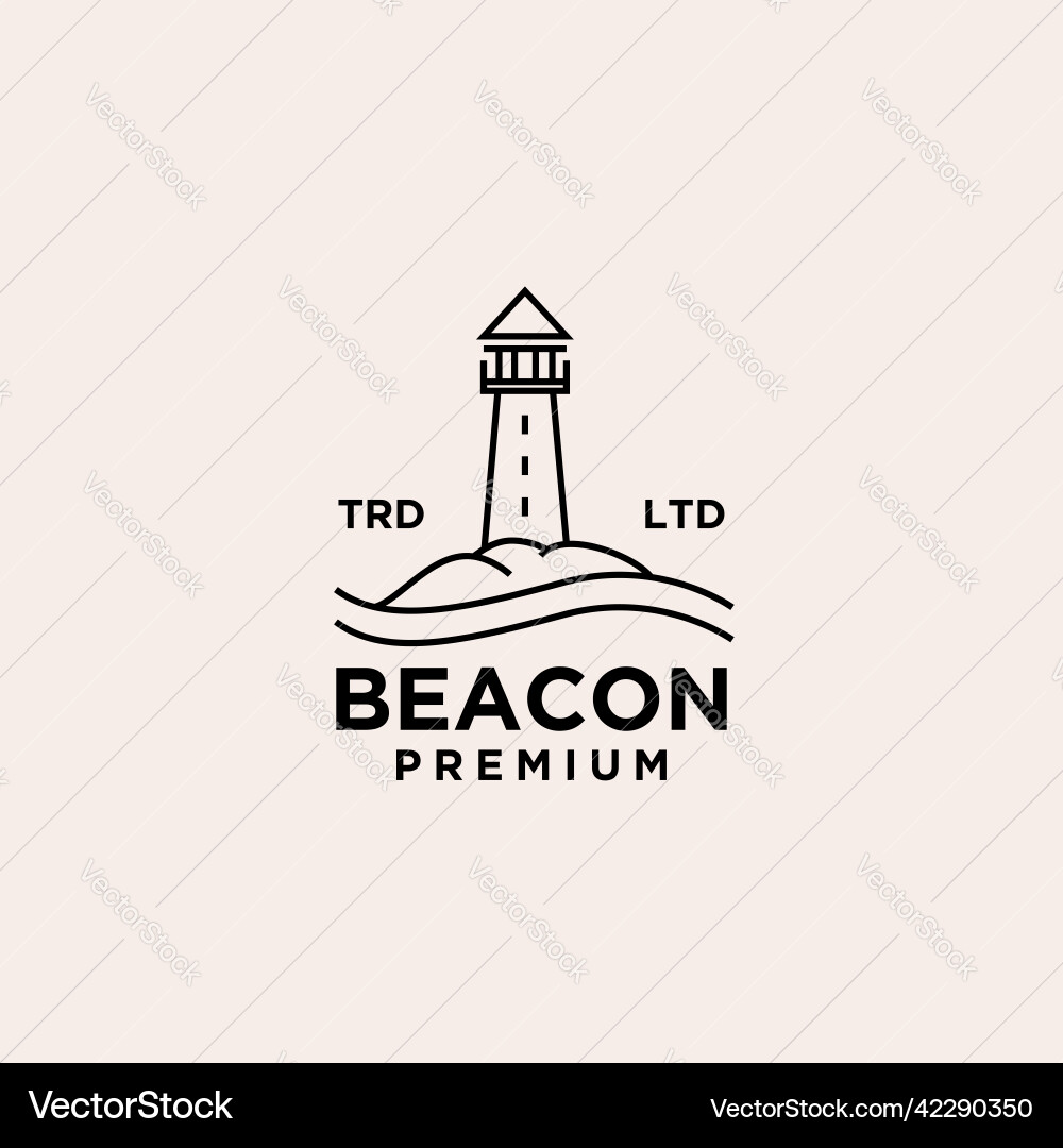 Premium beacon with ocean black logo design Vector Image