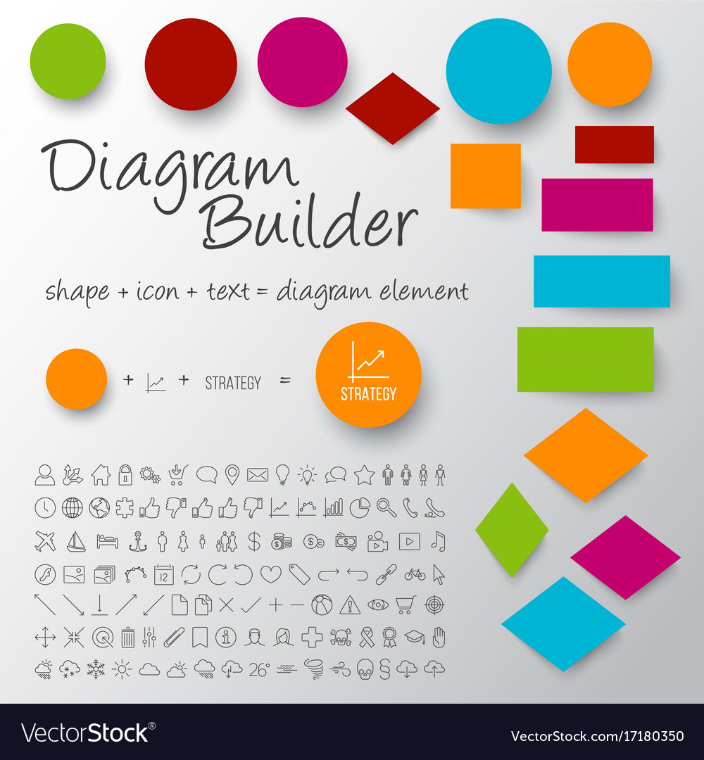 Schema diagram builder set Royalty Free Vector Image