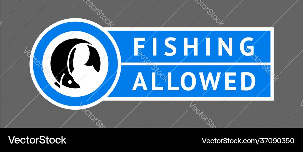 Sticker fishing allowed Royalty Free Vector Image