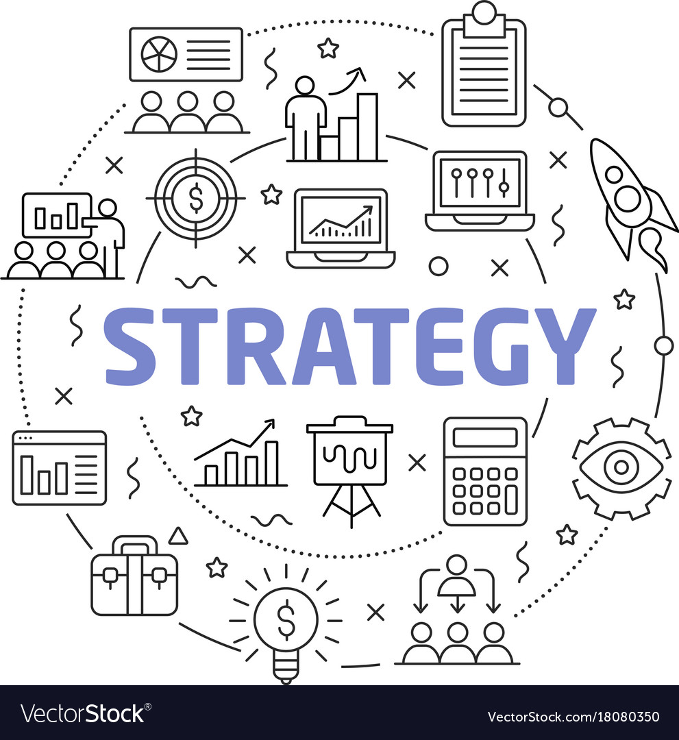 Strategy linear slide for the Royalty Free Vector Image