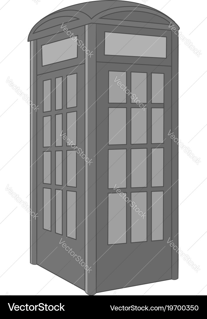 Telephone box icon monochrome Royalty Free Vector Image