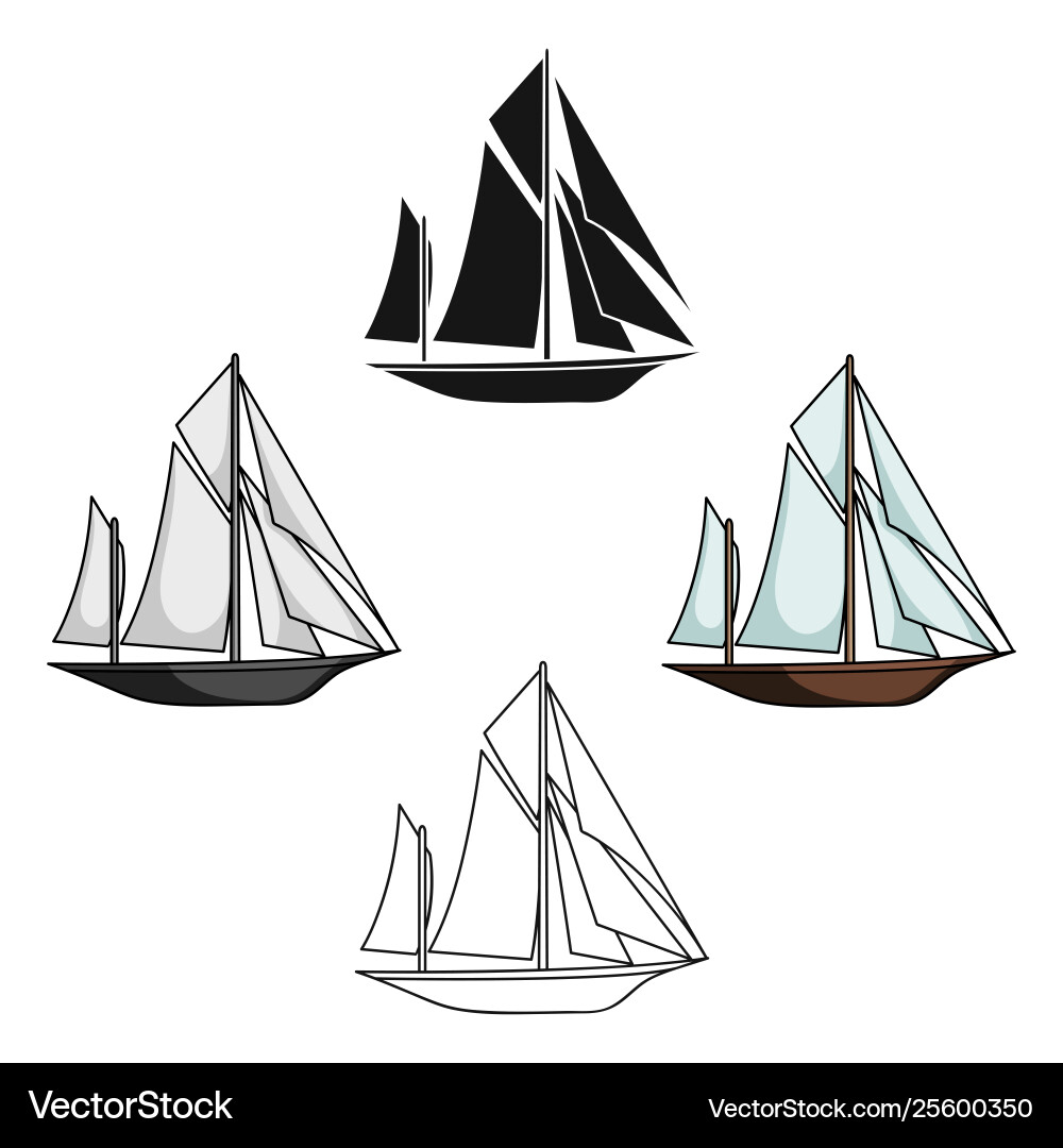 Vintage boat explorerssailboat on which ancient Vector Image