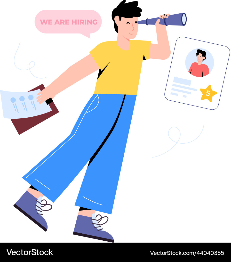 A flat design of hiring Royalty Free Vector Image