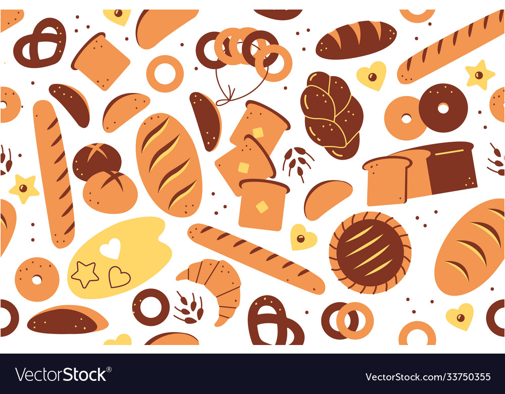 Bakery seamless pattern Royalty Free Vector Image