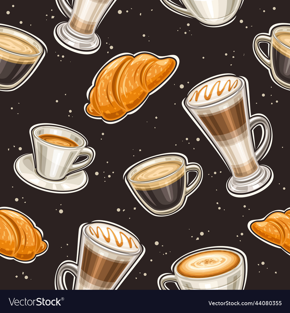 Coffee seamless pattern Royalty Free Vector Image
