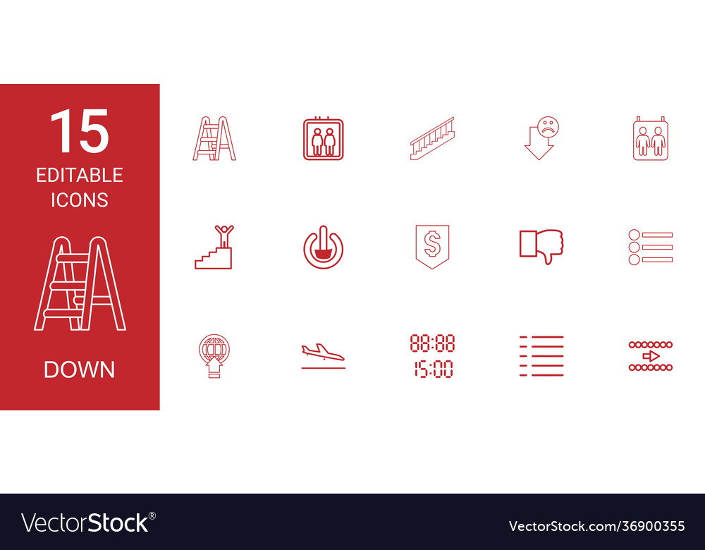 Down icons Royalty Free Vector Image - VectorStock