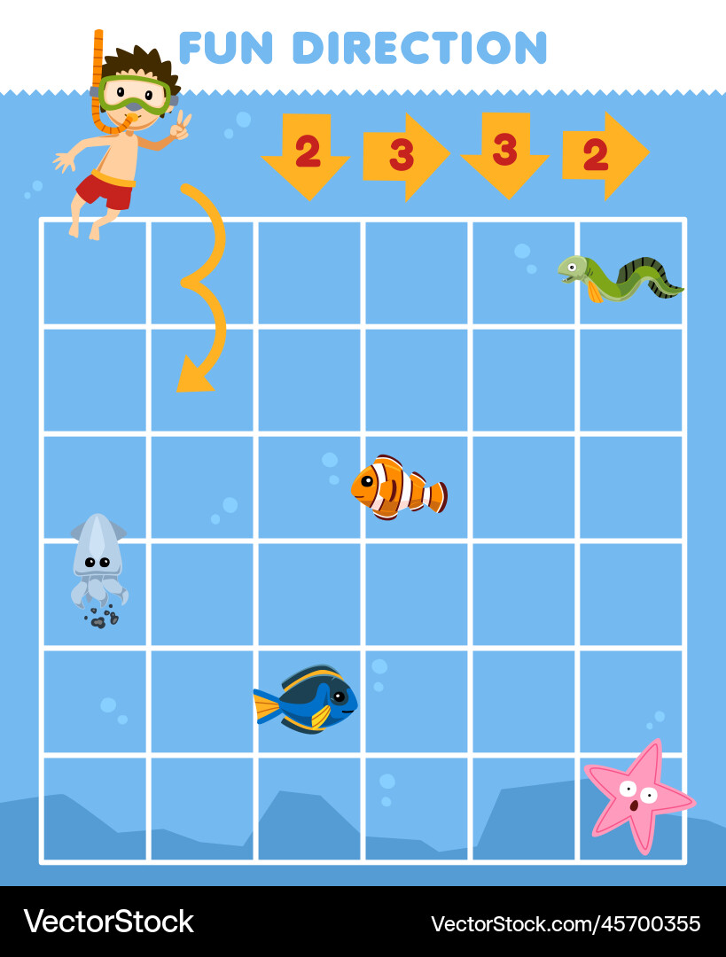 Education game for children fun direction help Vector Image