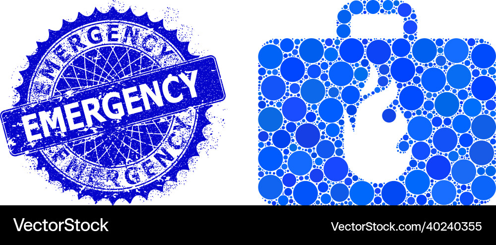 Emergency case collage of small circles Royalty Free Vector