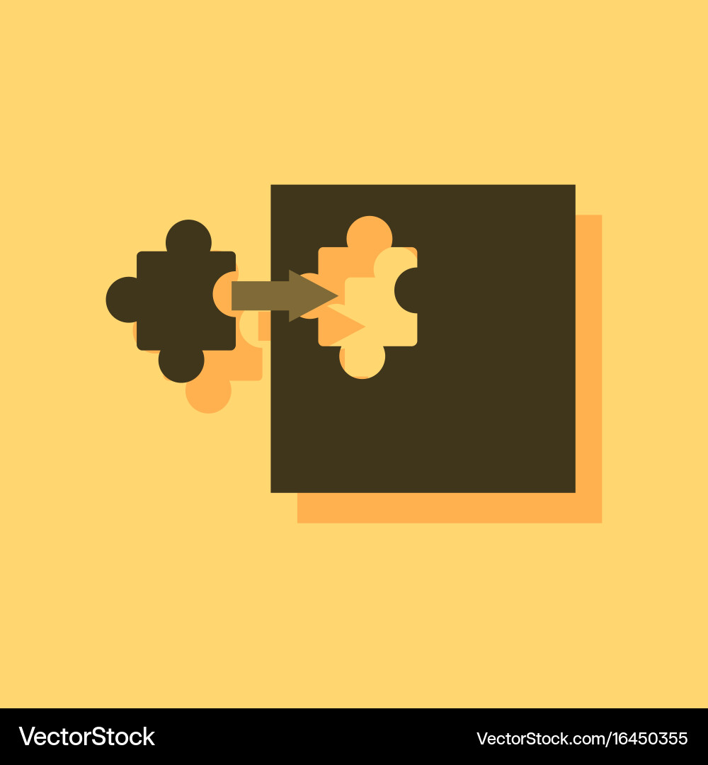 Flat icon design last piece puzzle in sticker Vector Image