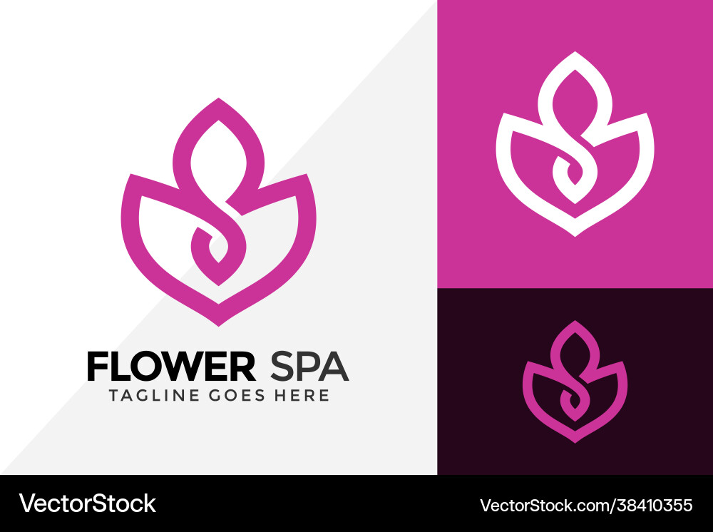 Flower spa logo design brand identity logos Vector Image