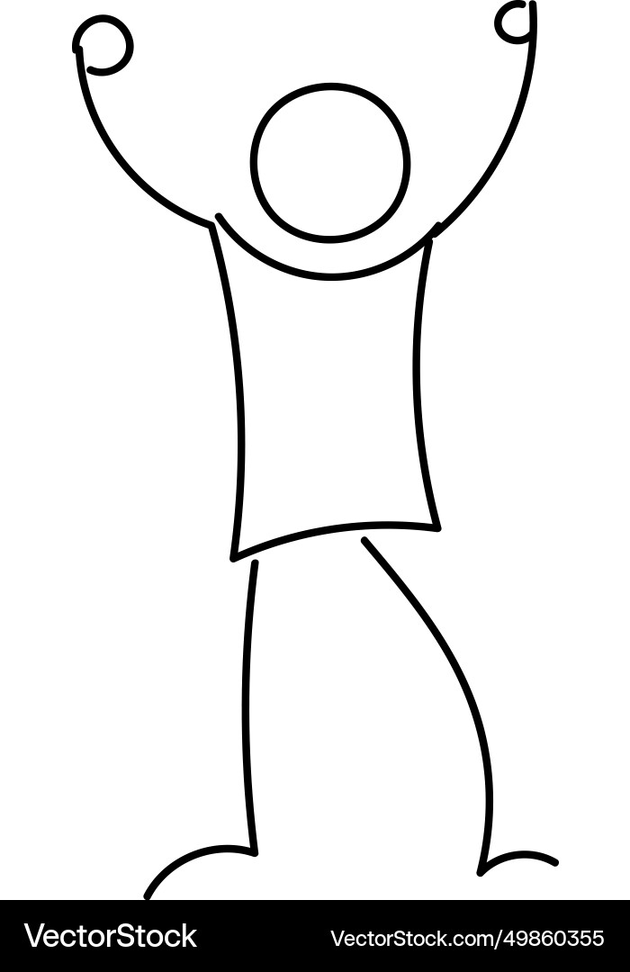 Funny stickman hand drawn style for print Vector Image