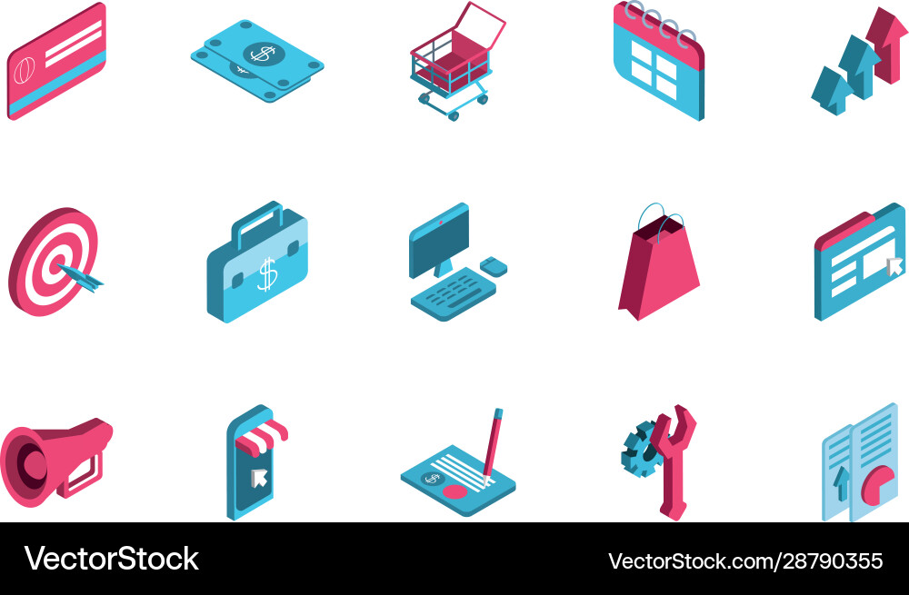 Isolated digital marketing icon set design Vector Image