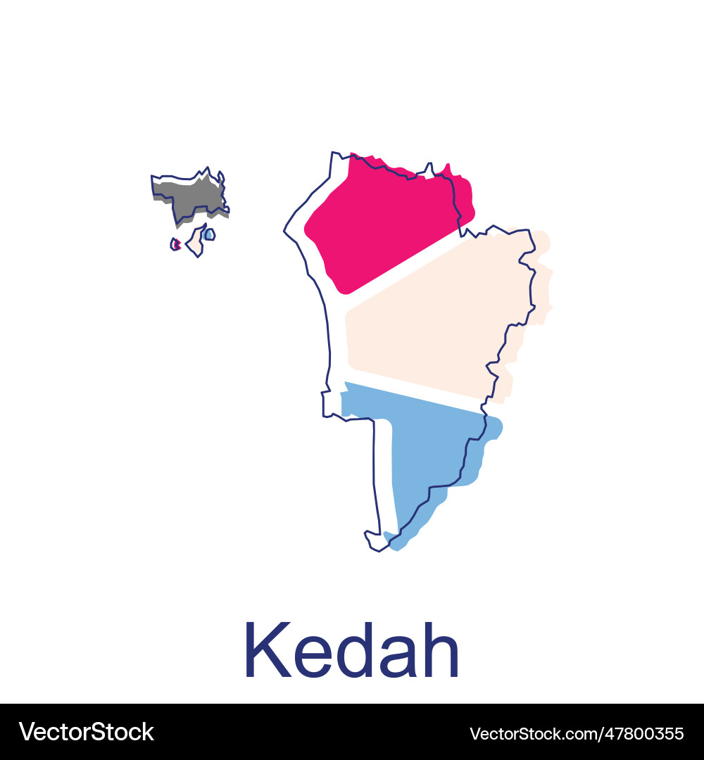 Map of kedah design template world Royalty Free Vector Image