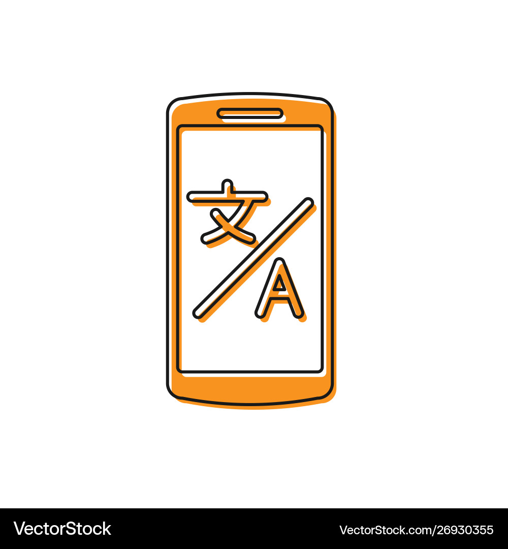 Orange online translator icon isolated on white Vector Image