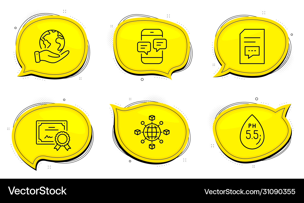 Ph neutral comments and phone messages icons set Vector Image