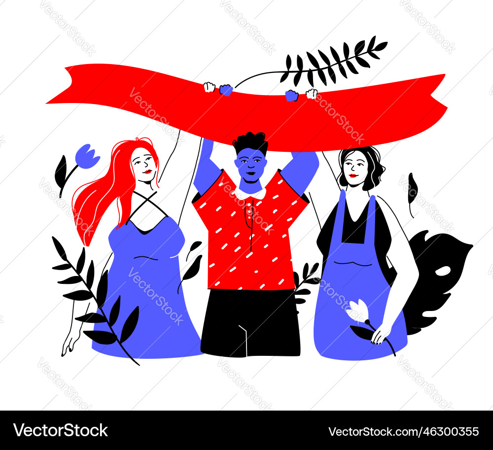 Victory ribbon - colorful flat design style Vector Image