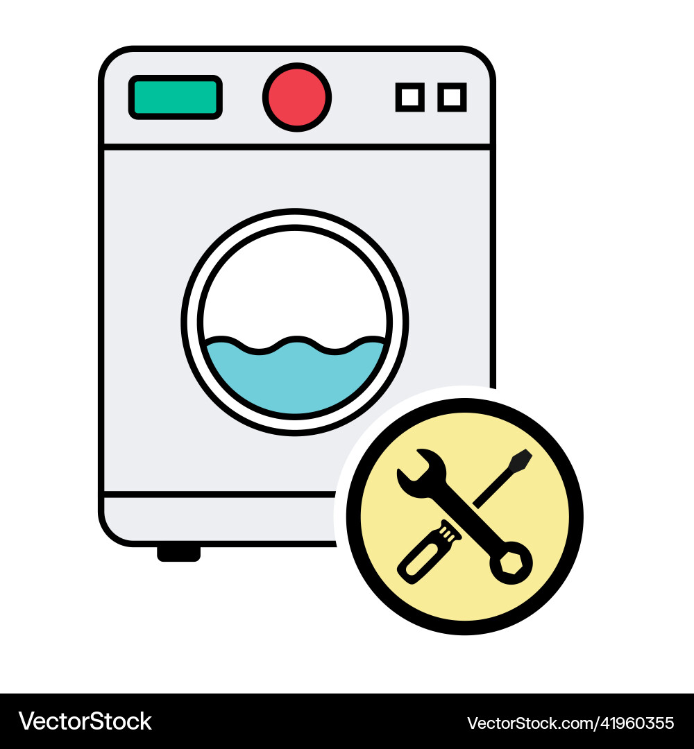 Washing machine equipment electric washer laundry Vector Image