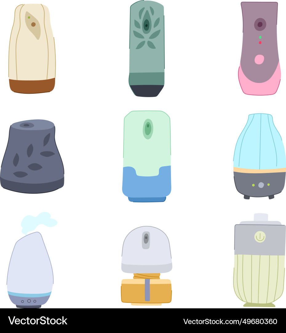 Automatic air freshener set cartoon Royalty Free Vector