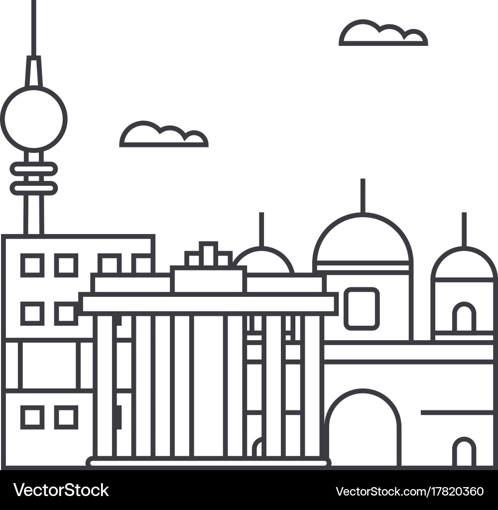 Berlin line icon sign Royalty Free Vector Image