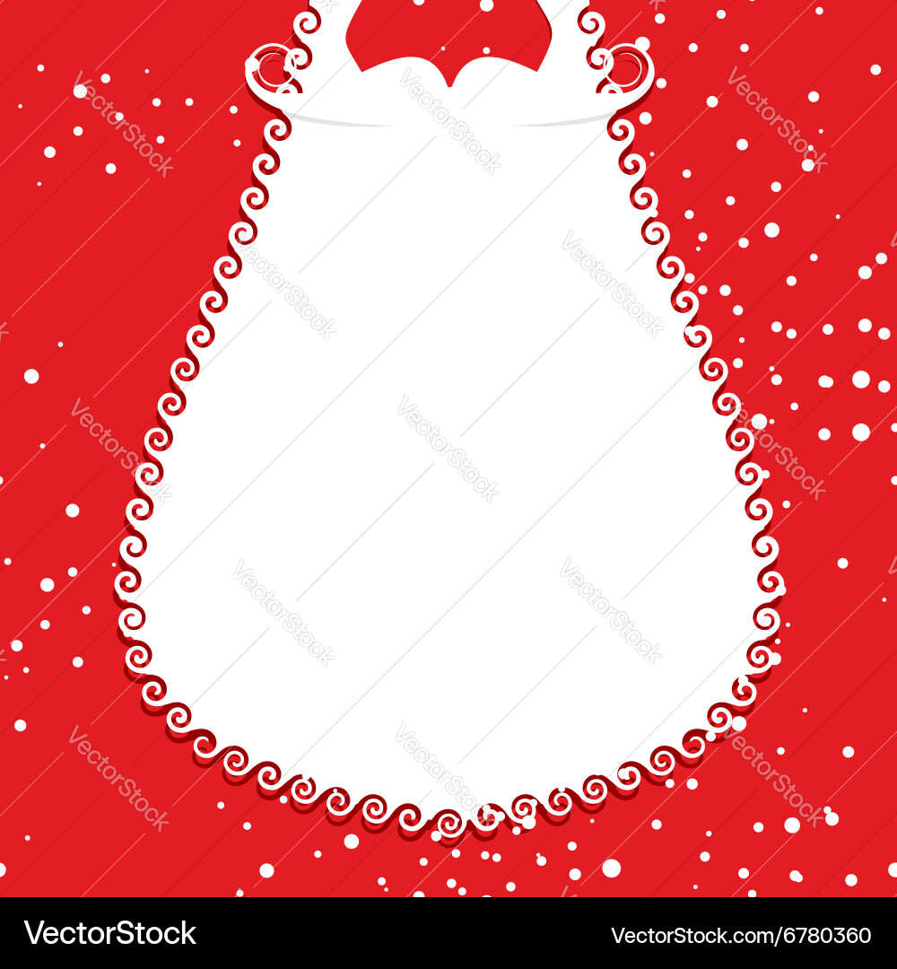 Big white beard santa claus on red background Vector Image