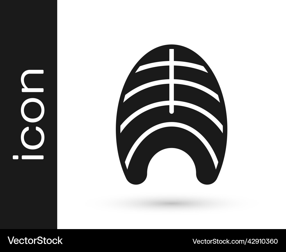Black fish steak icon isolated on white background