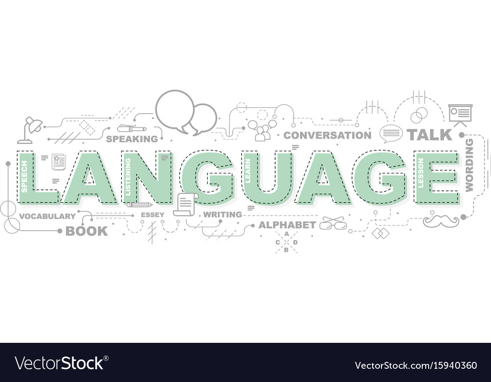 Design concept of word language website banner Vector Image