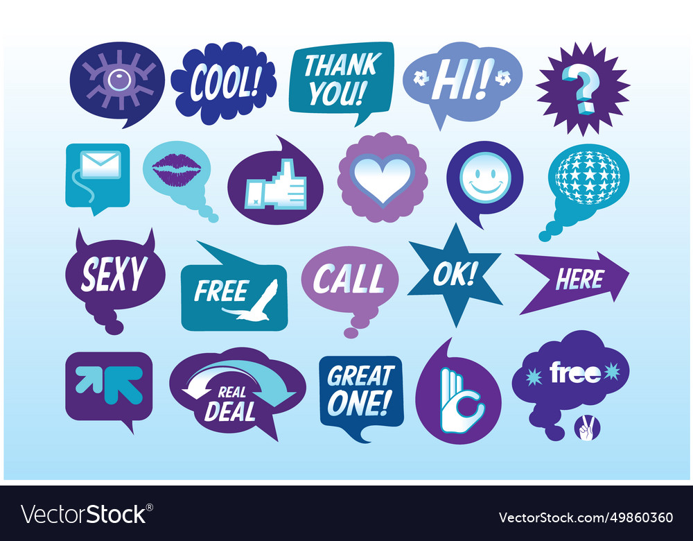 Free-speech-bubbles Royalty Free Vector Image - VectorStock