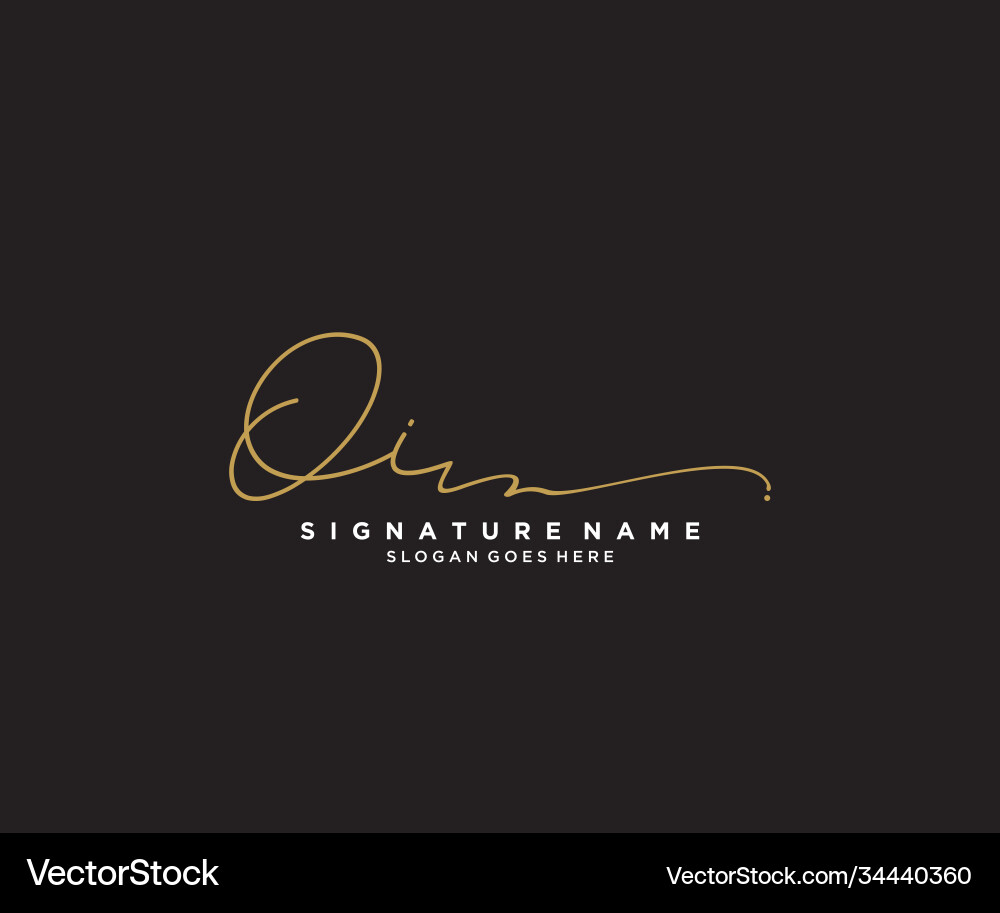 Letter oi signature logo template Royalty Free Vector Image