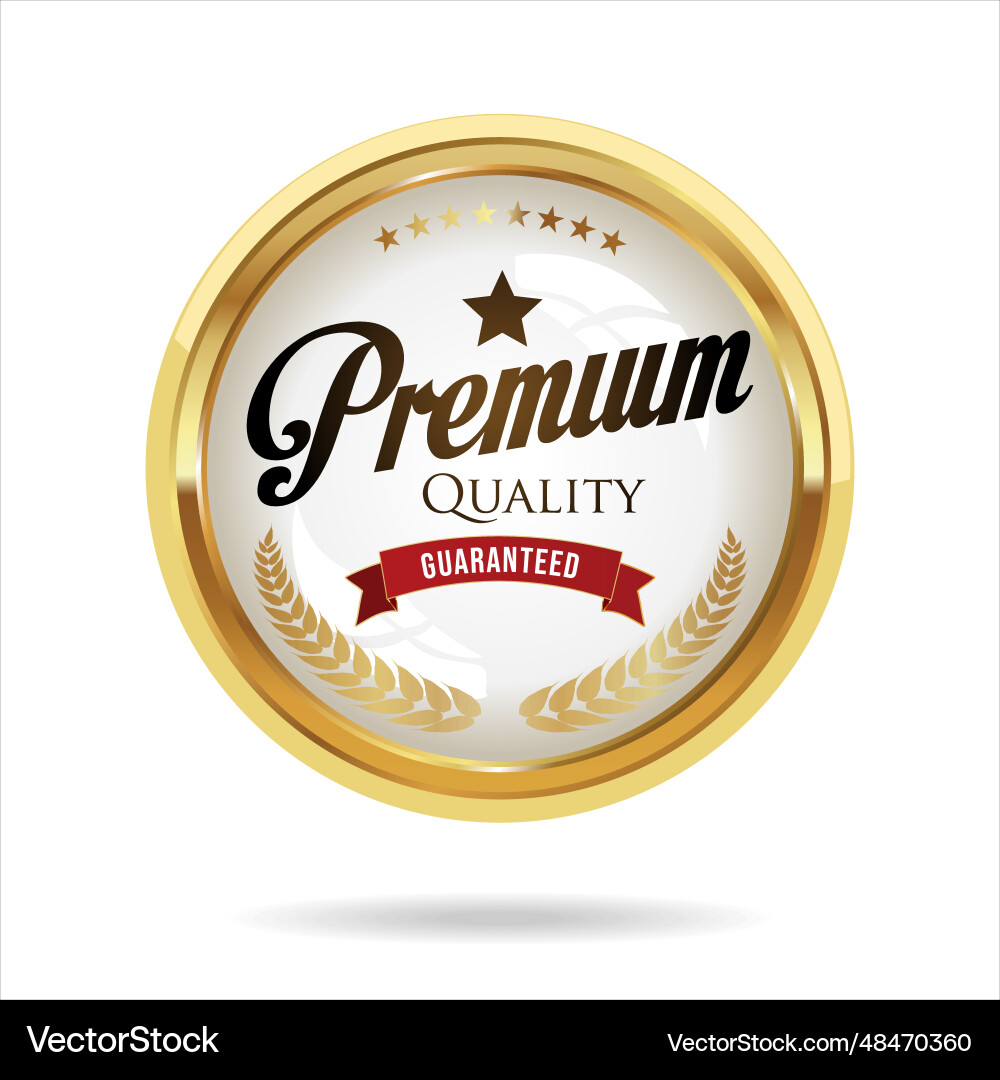 Premium quality badge isolated on white Royalty Free Vector