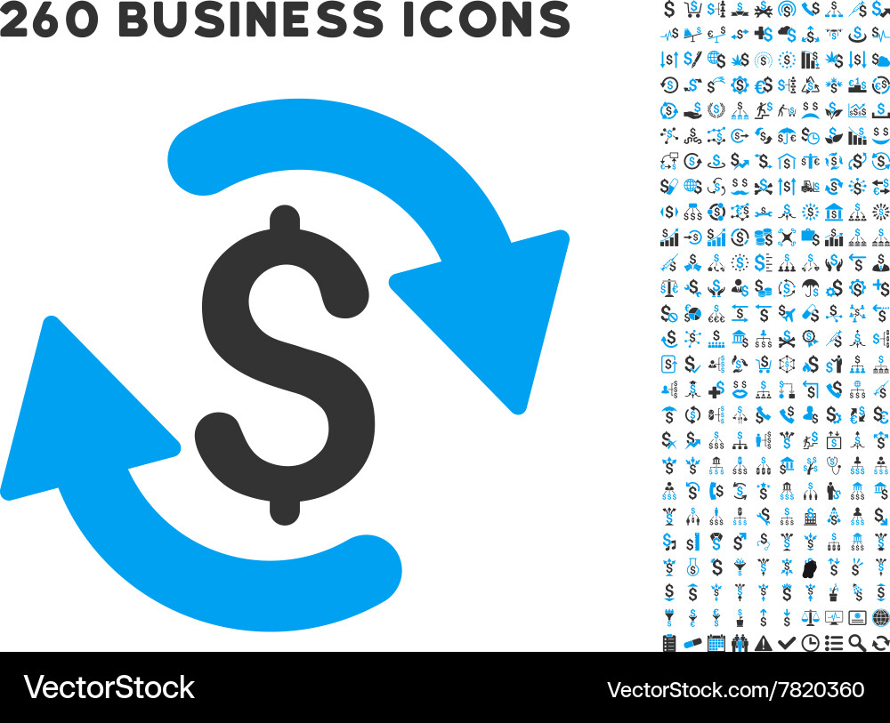 Refresh money balance icon with flat set Vector Image