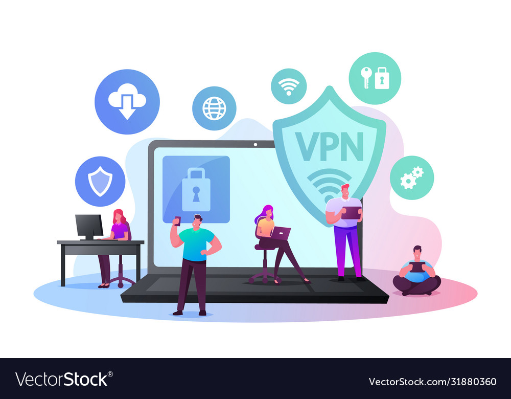 Virtual private network vpn concept tiny Vector Image