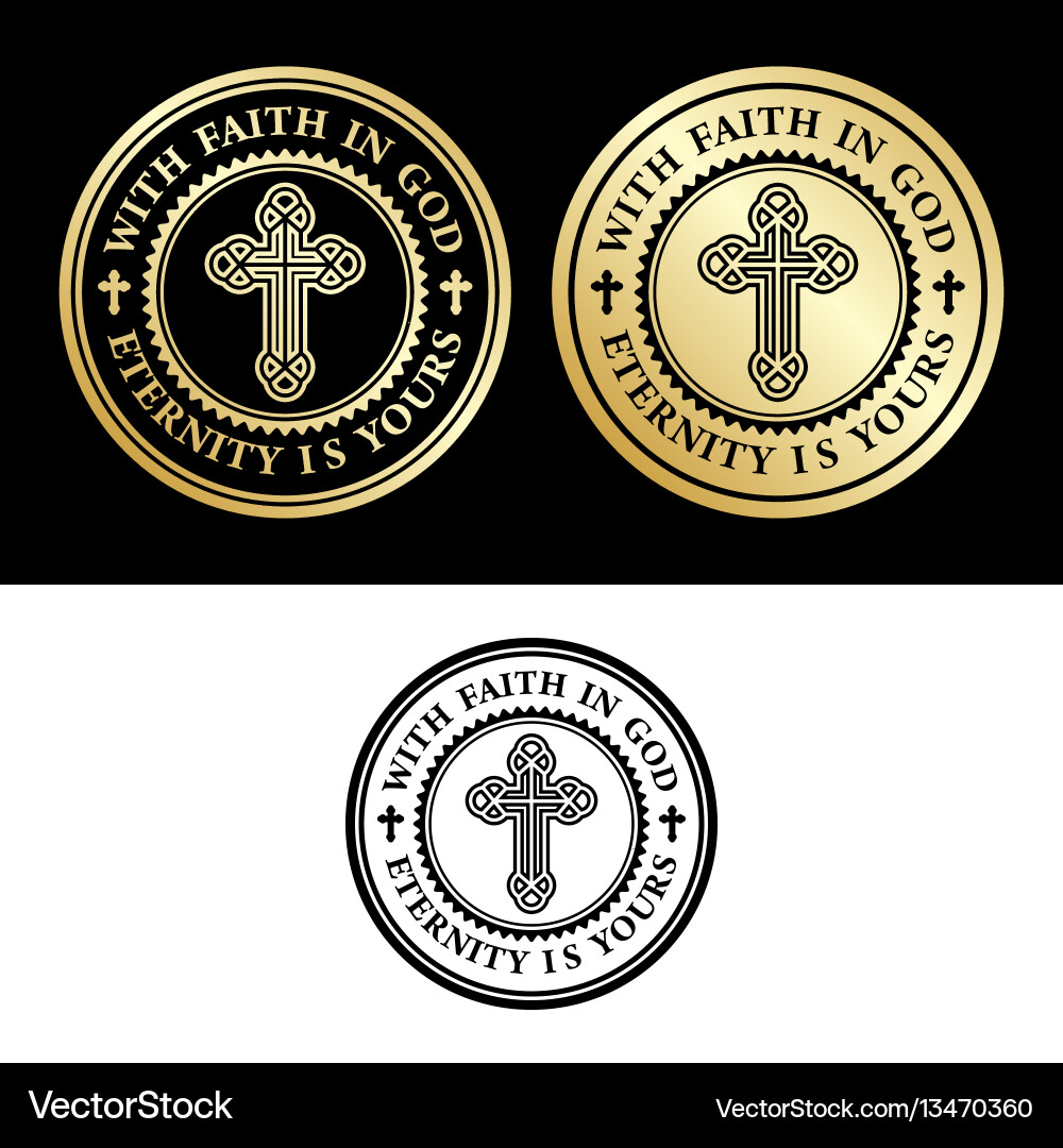 With faith in god Royalty Free Vector Image - VectorStock