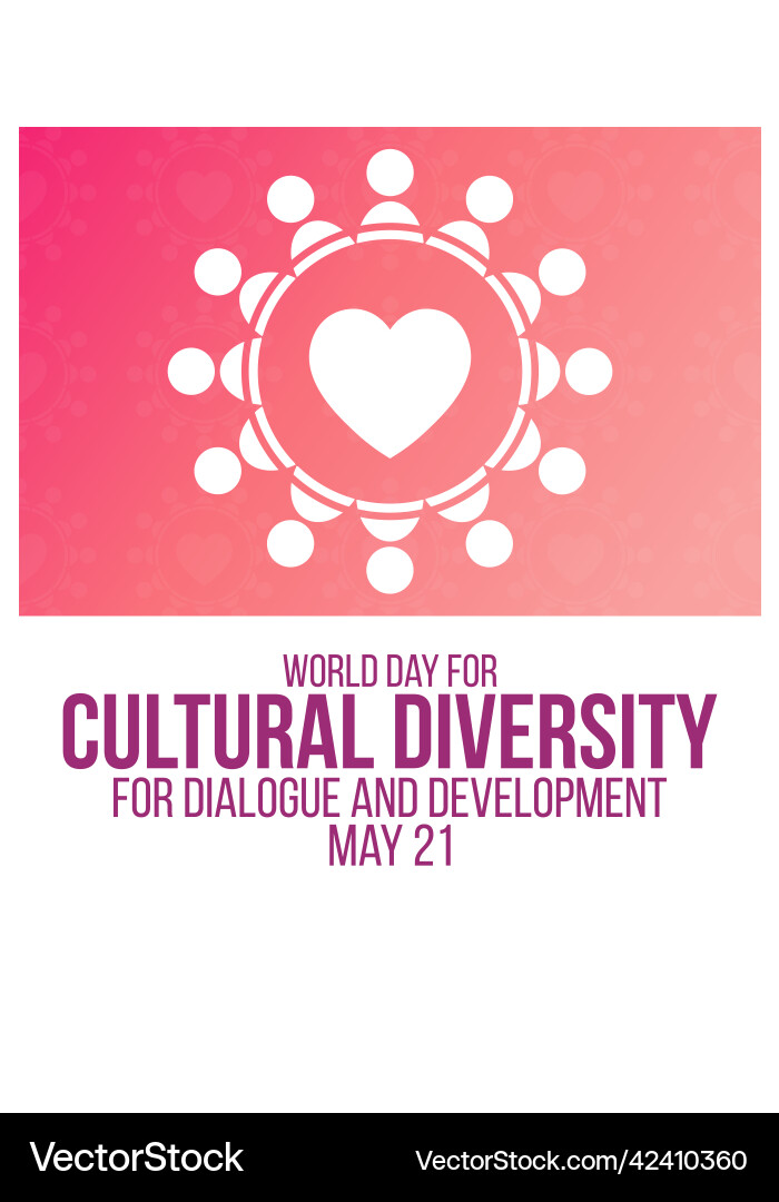 World day for cultural diversity for dialogue Vector Image