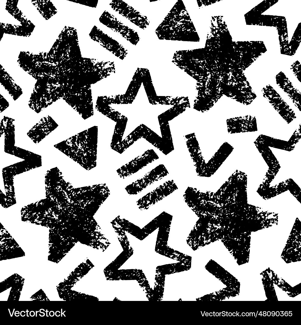 Abstract seamless bold stars pattern grunge urban Vector Image