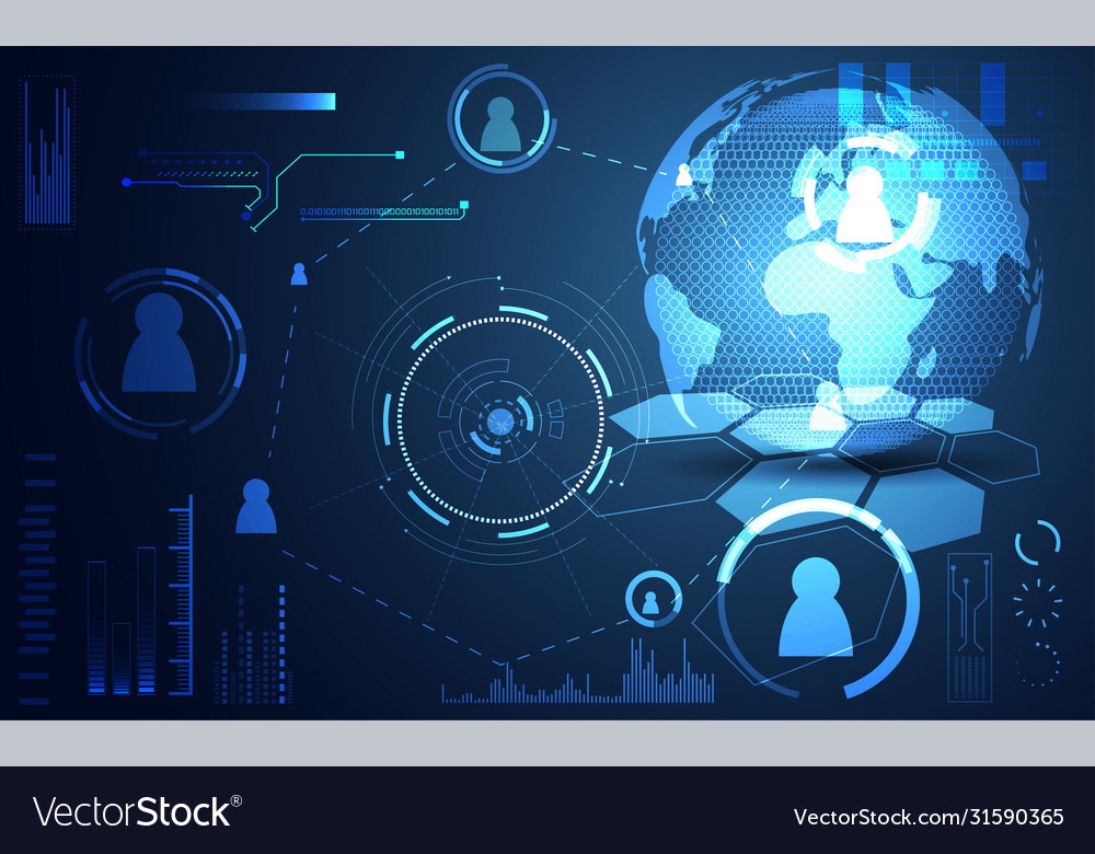 Abstract technology ui futuristic concept world Vector Image
