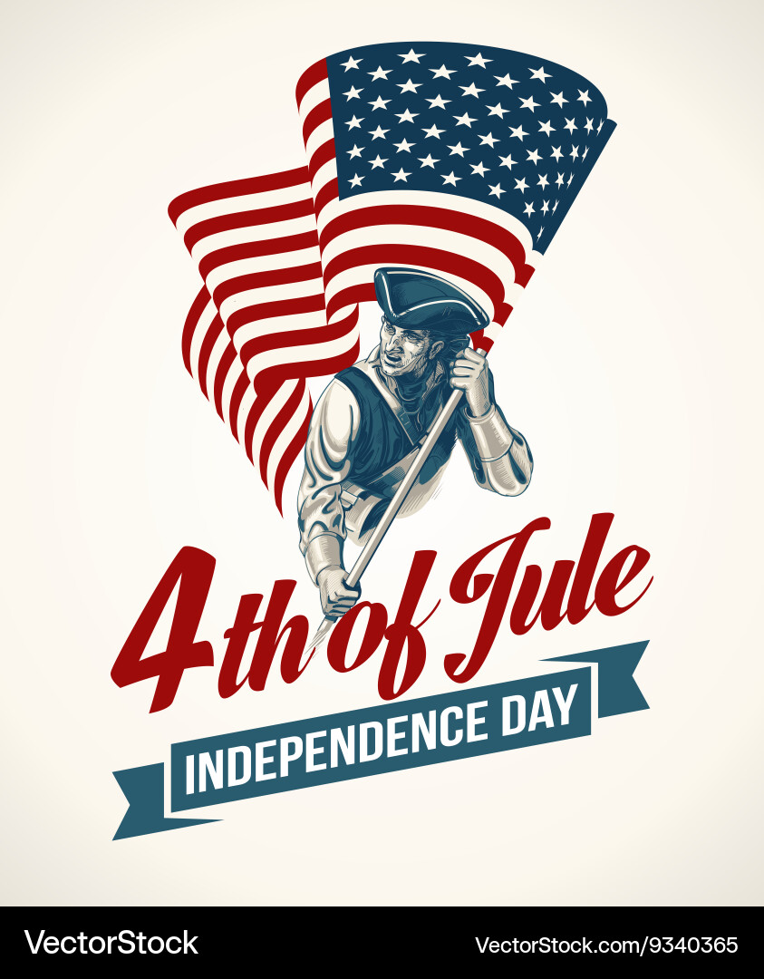 American independence day lettering design a Vector Image