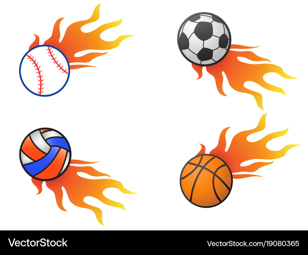 Color fire ball logo icons Royalty Free Vector Image
