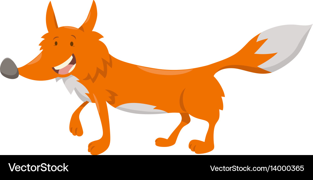 Cute cartoon fox animal character Royalty Free Vector Image