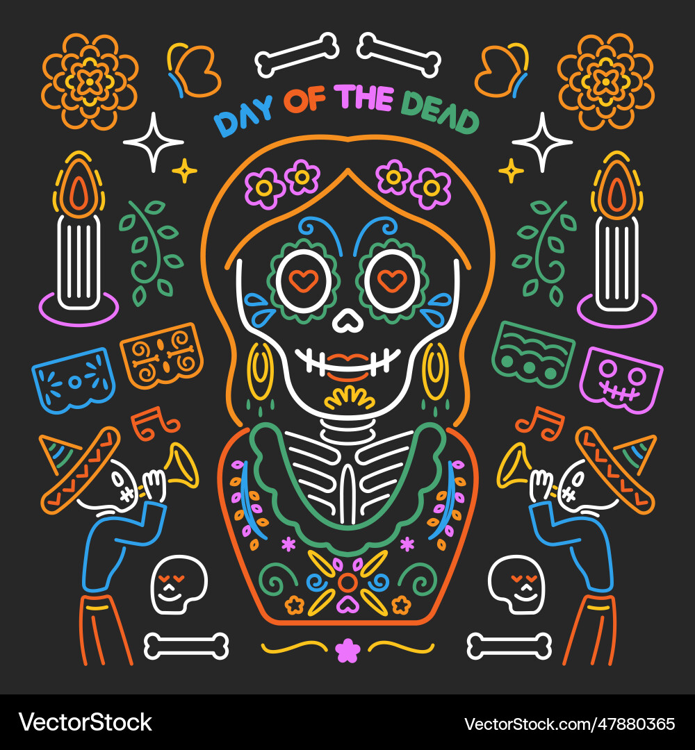 Day of the dead Royalty Free Vector Image - VectorStock
