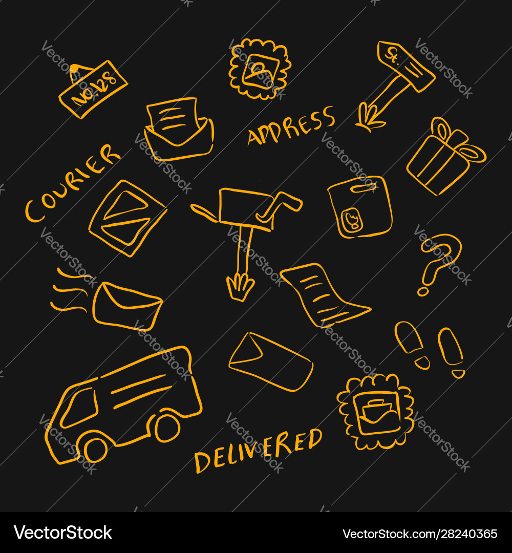 Doodle hand drawing post office or logistic Vector Image