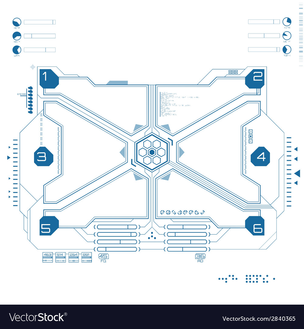 Futuristic graphic user interface Royalty Free Vector Image