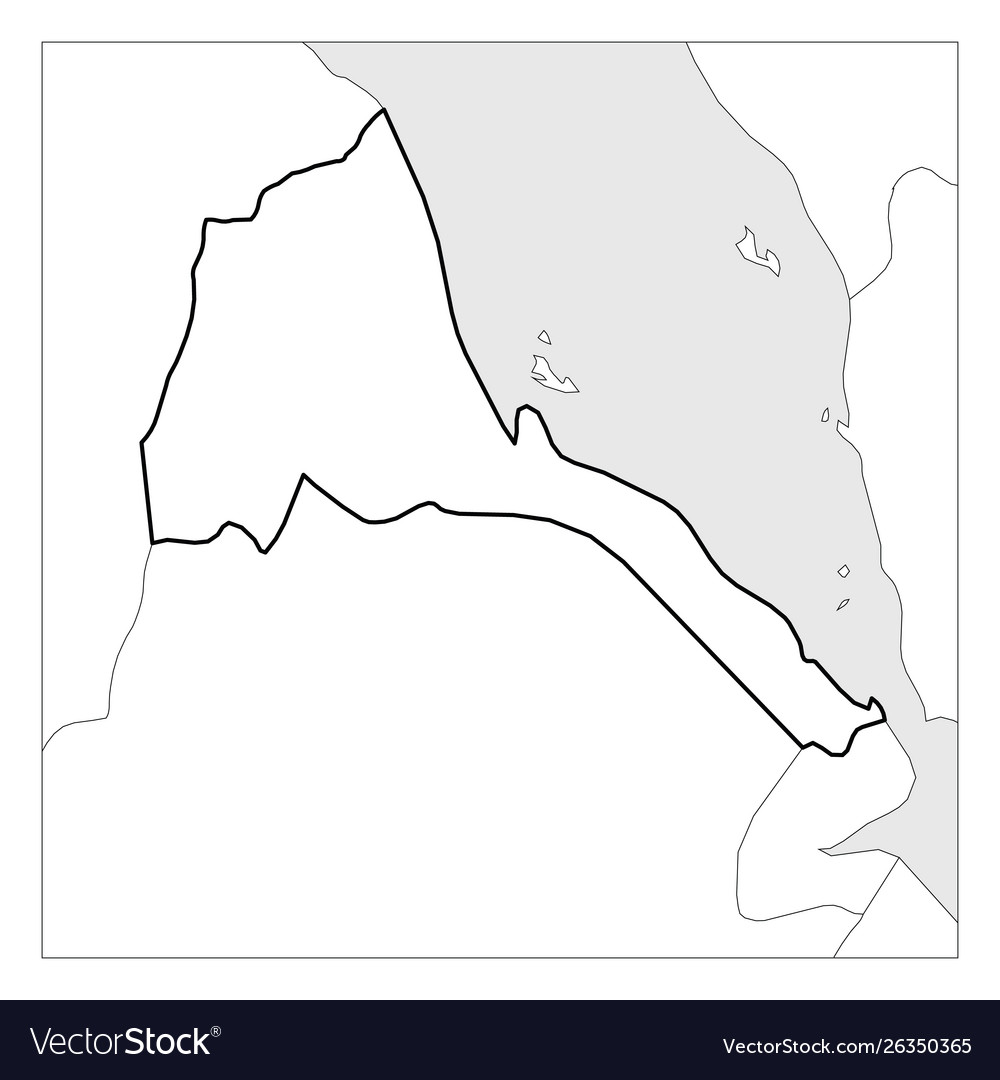 Map Eritrea Black Thick Outline Highlighted Vector Image