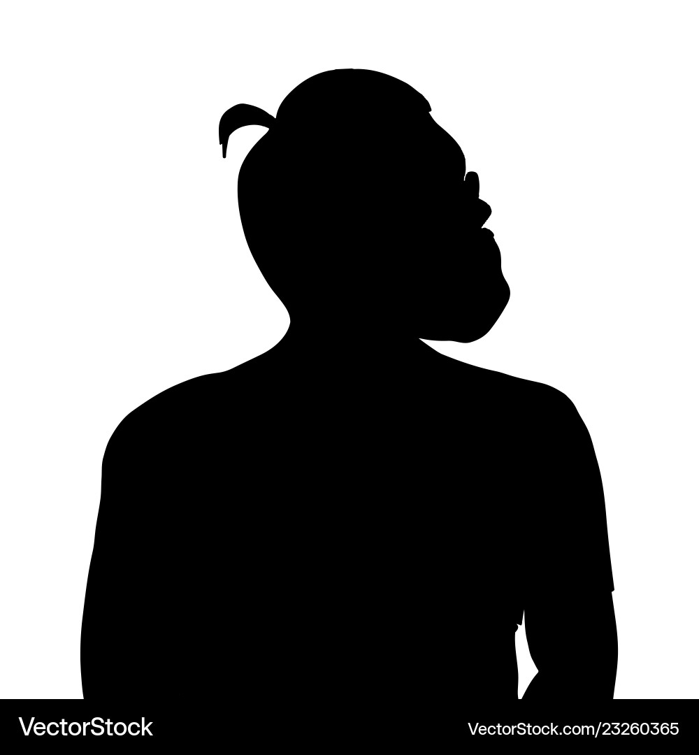 Silhouette of a bearded man Royalty Free Vector Image