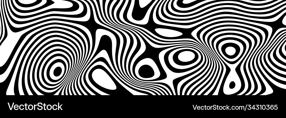 Wavy stripes background with curved ripple lines Vector Image