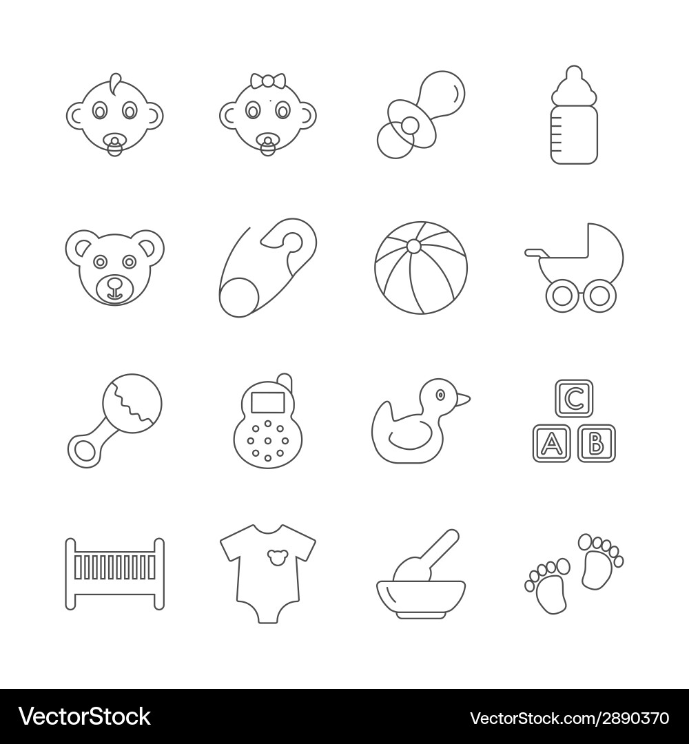 Baby line icons Royalty Free Vector Image - VectorStock