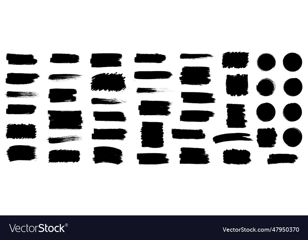 Black set paint ink brush brush strokes brushes Vector Image