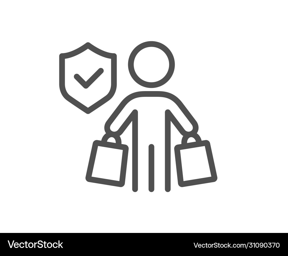 Buyer insurance line icon risk coverage sign Vector Image