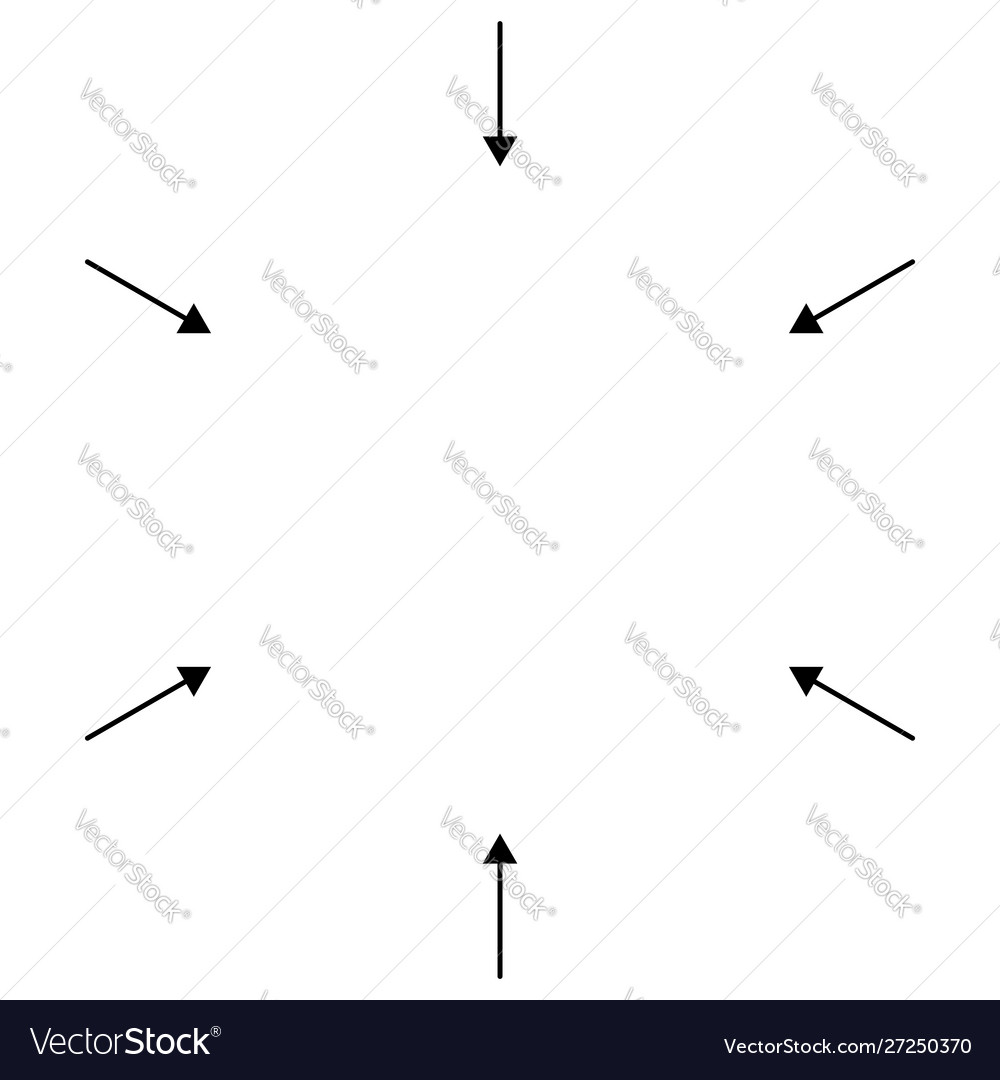 Circular radial arrows for convergence shrink Vector Image