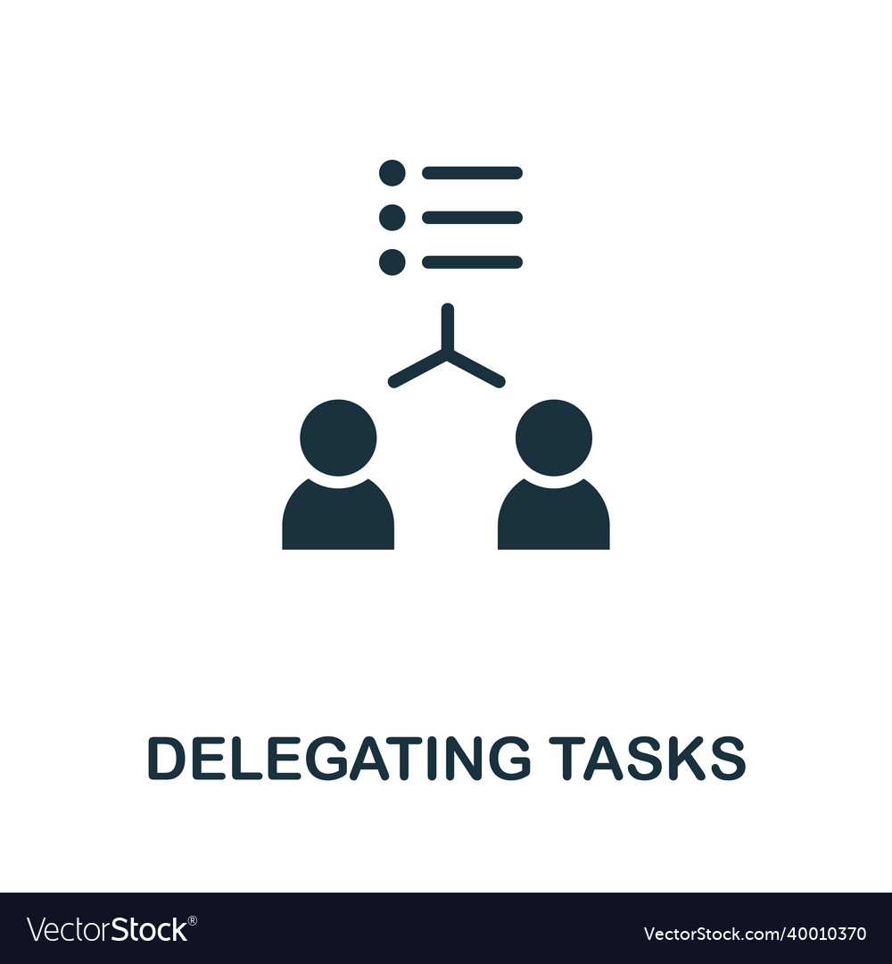 Delegating tasks icon monochrome sign from Vector Image Delegating tasks icon monochrome sign from Vector Image
